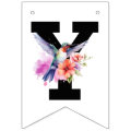 Hummingbird Floral Bouquet Birthday Party Bunting Flags | Zazzle