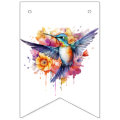 Hummingbird Floral Bouquet Birthday Party Bunting Flags | Zazzle