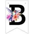 Hummingbird Floral Bouquet Birthday Party Bunting Flags | Zazzle