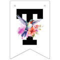 Hummingbird Floral Bouquet Birthday Party Bunting Flags | Zazzle
