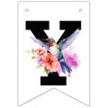 Hummingbird Floral Bouquet Birthday Party Bunting Flags | Zazzle