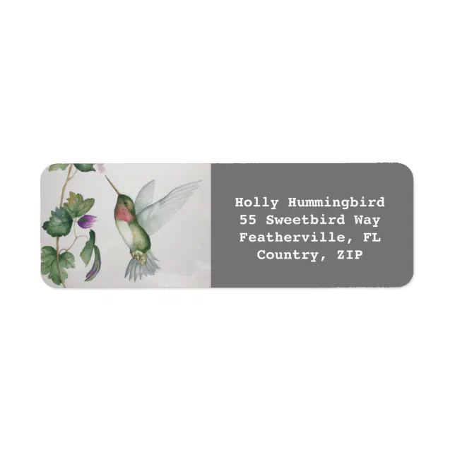 Hummingbird Garden Watercolor Address Labels | Zazzle