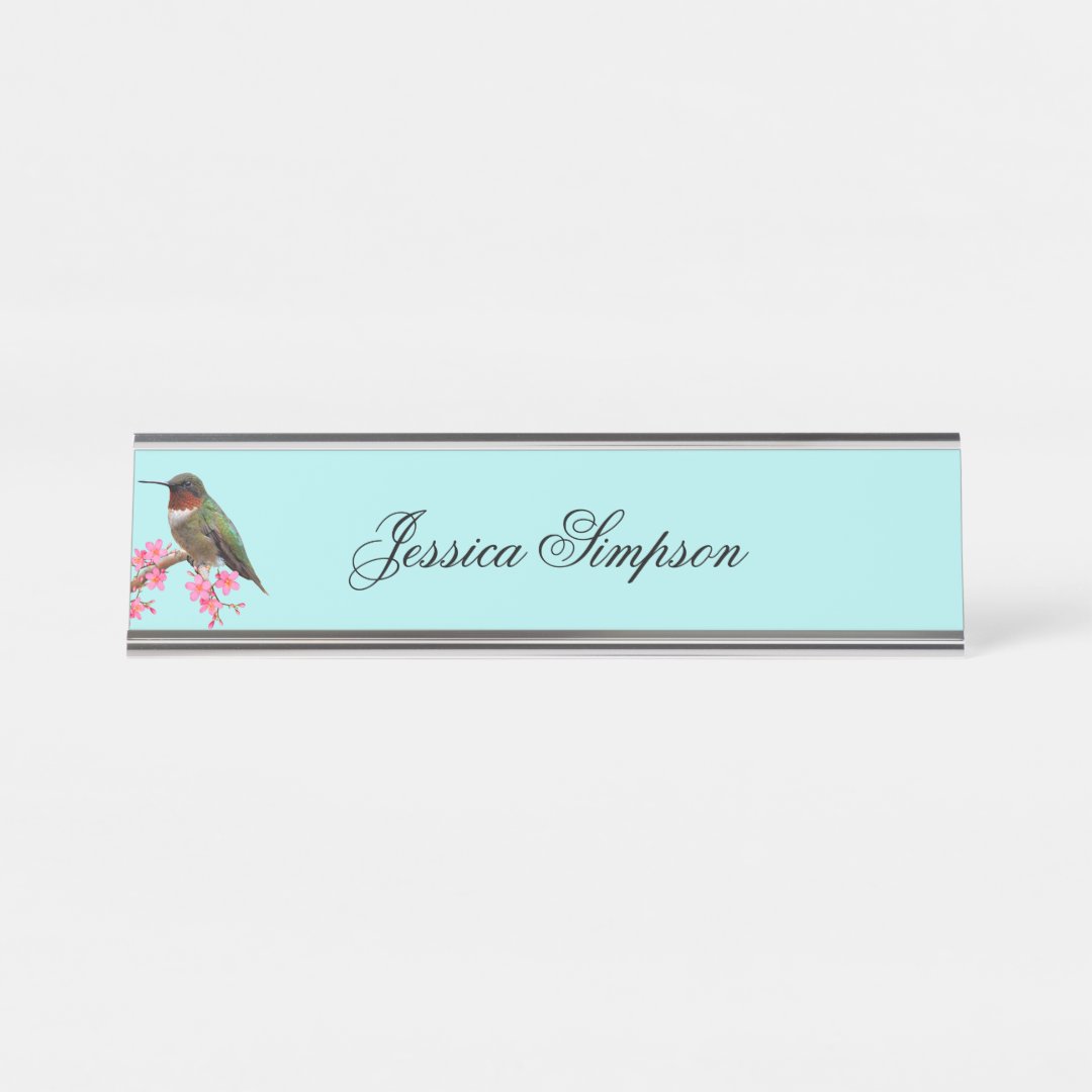 Hummingbird Hanging Name Plate Nameplate | Zazzle
