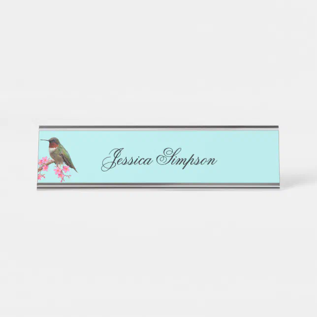 Hummingbird Hanging Name Plate Nameplate | Zazzle