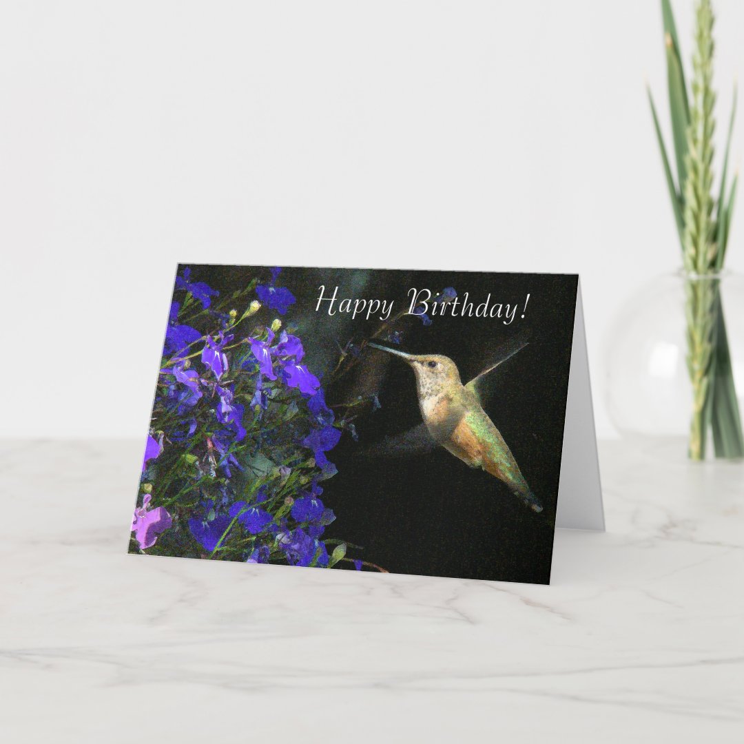 Hummingbird Happy Birthday Card | Zazzle