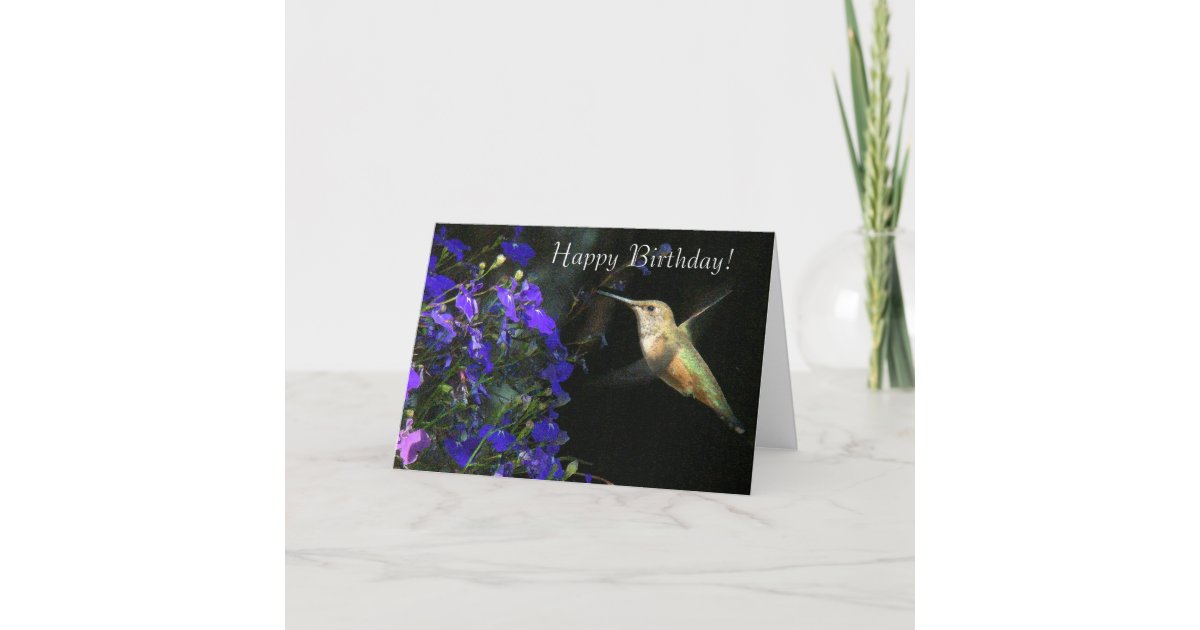 Hummingbird Happy Birthday Card | Zazzle