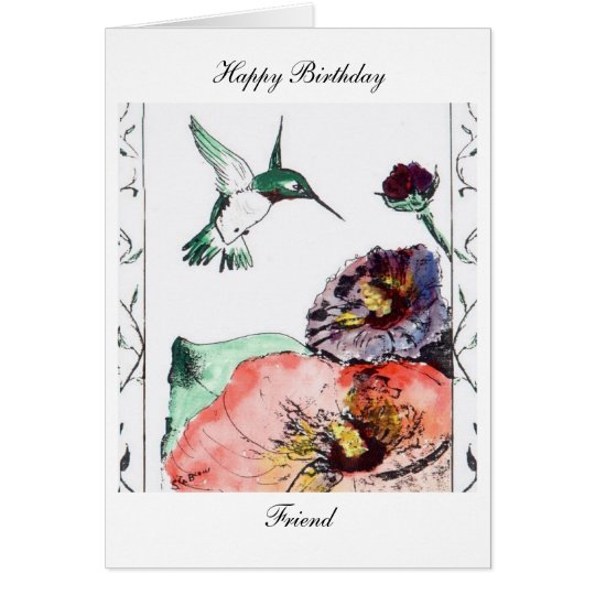 Hummingbird Happy Birthday Card | Zazzle.com