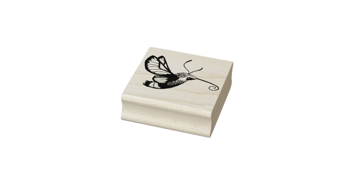 Hummingbird Hawk Moth Rubber Stamp | Zazzle