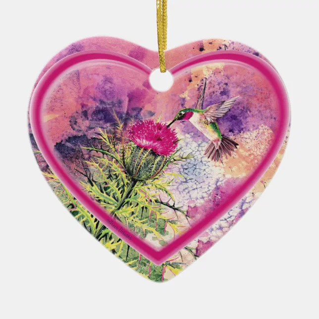 Hummingbird Heart Ornament | Zazzle
