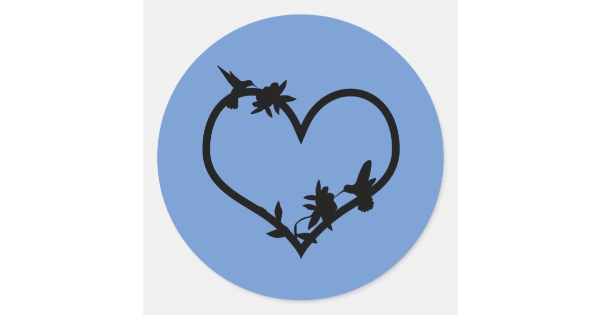 Hummingbird Heart Stickers | Zazzle