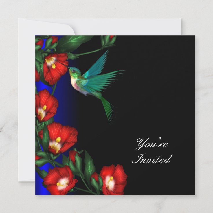 Hummingbird Hibiscus Birthday Party Template | Zazzle