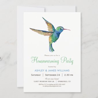 Hummingbird Housewarming Party Invitation | Zazzle