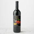 Hummingbird on Garden Flowers Wine Label | Zazzle