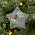 Hummingbird on Queen Ann's lace flower Ceramic Ornament | Zazzle
