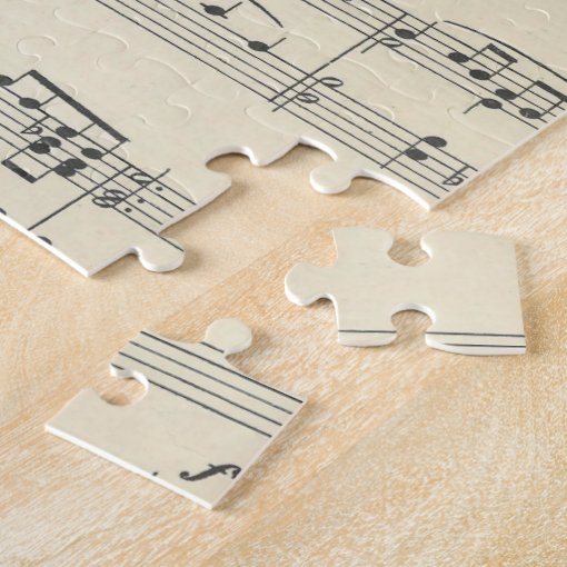 hummingbird on vintage music sheet joy jigsaw puzzle | Zazzle