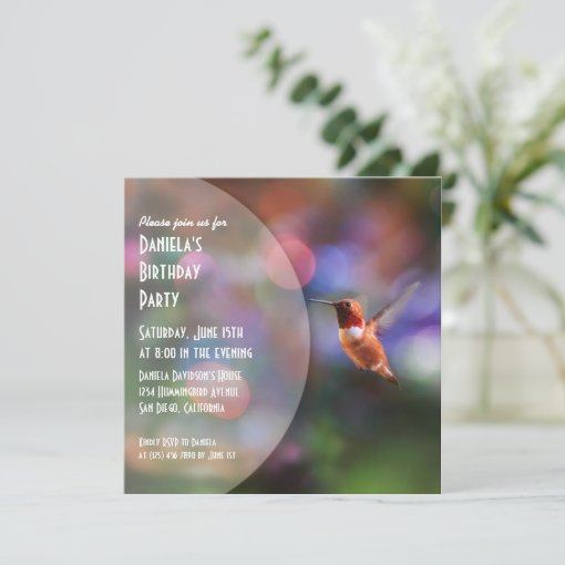 Hummingbird Party Invitations | Zazzle