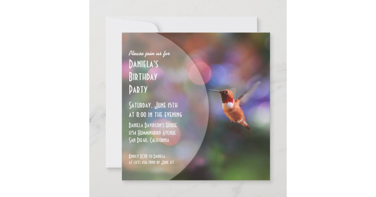 Hummingbird Party Invitations | Zazzle