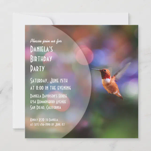 Hummingbird Party Invitations | Zazzle