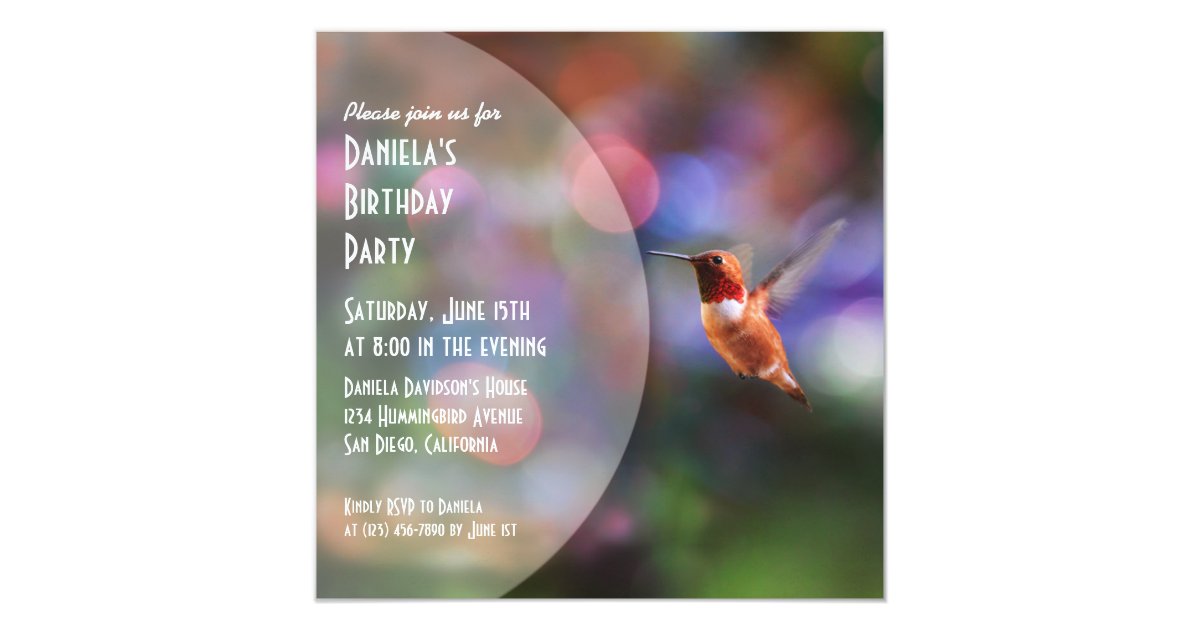 Hummingbird Party Invitations | Zazzle.com