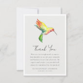 Hummingbird Photo Sympathy Funeral Thank You Card | Zazzle