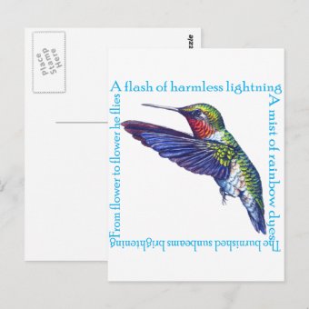 Hummingbird Poem Postcard | Zazzle