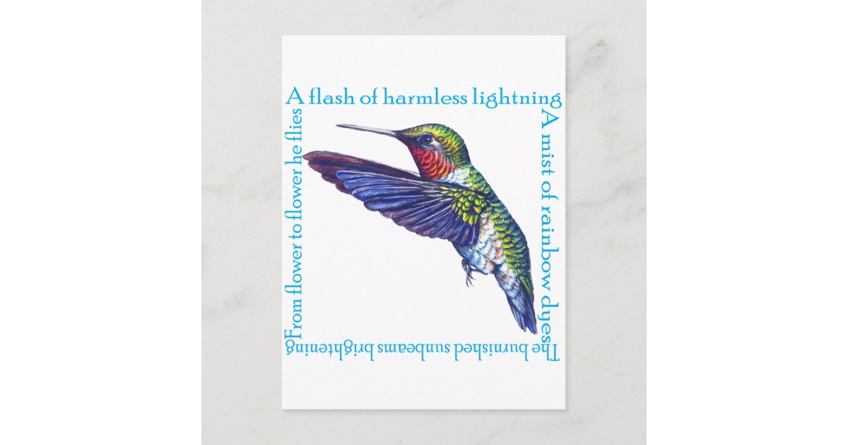 Hummingbird Poem Postcard | Zazzle
