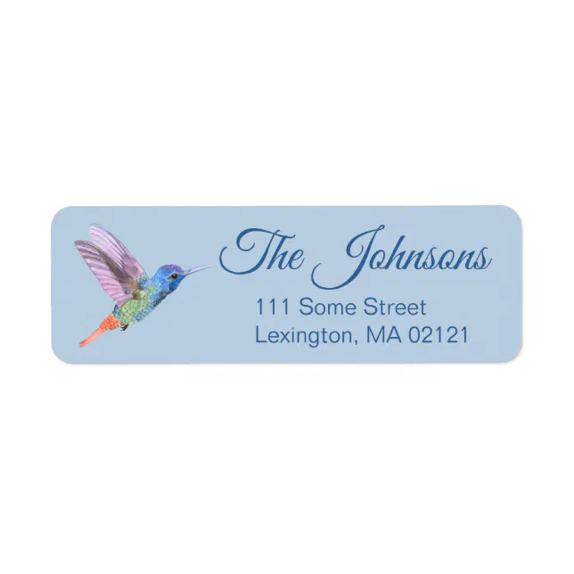 Hummingbird Return Address Labels Custom | Zazzle