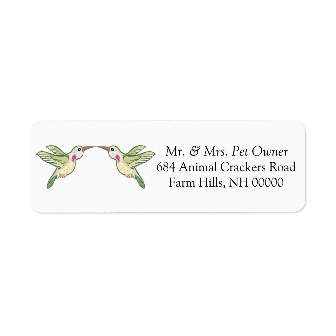 Hummingbird Return Address Labels Stickers | Zazzle
