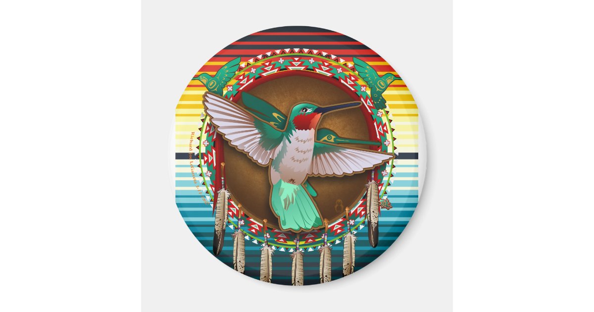 Hummingbird Shield magnet | Zazzle
