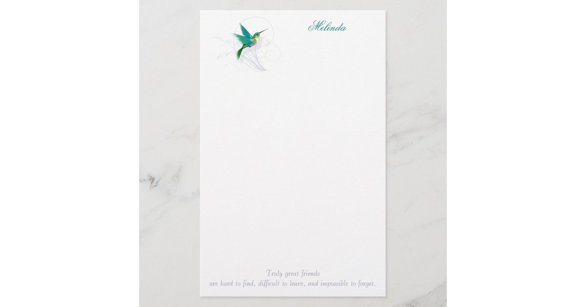 Hummingbird Stationery | Zazzle