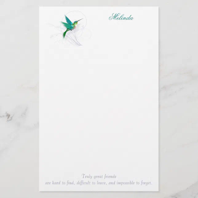 Hummingbird Stationery | Zazzle
