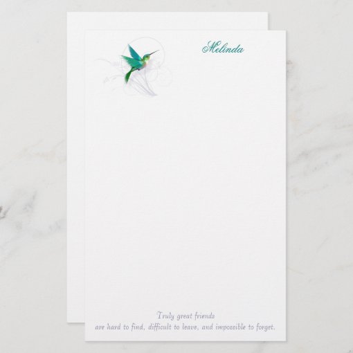 Hummingbird Stationery | Zazzle