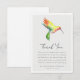 Hummingbird Sympathy Funeral Thank You Card | Zazzle
