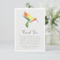 Hummingbird Sympathy Funeral Thank You Card | Zazzle