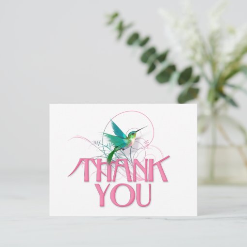 Hummingbird Thank You Postcard | Zazzle