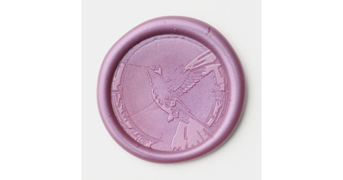 Hummingbird wax seal sticker | Zazzle