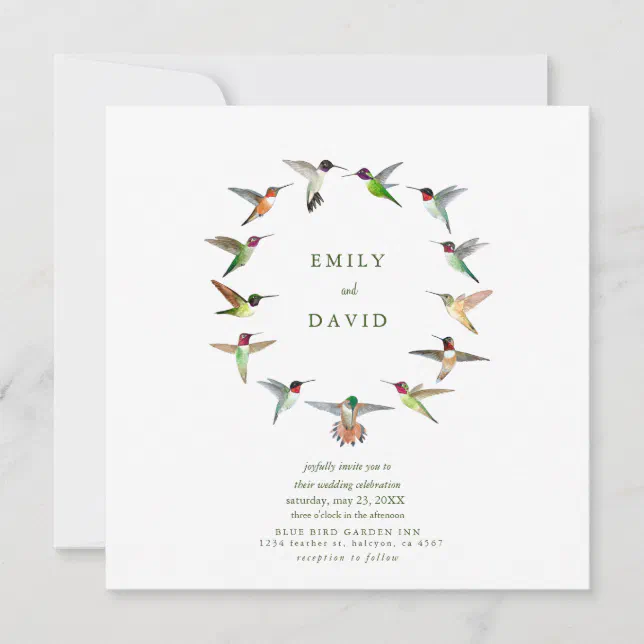 Hummingbird Wedding Invitation | Zazzle