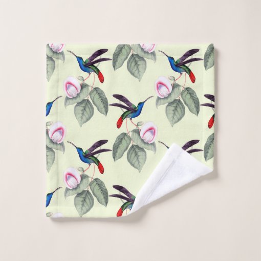 Hummingbirds and Flowers Bath Towel Set | Zazzle
