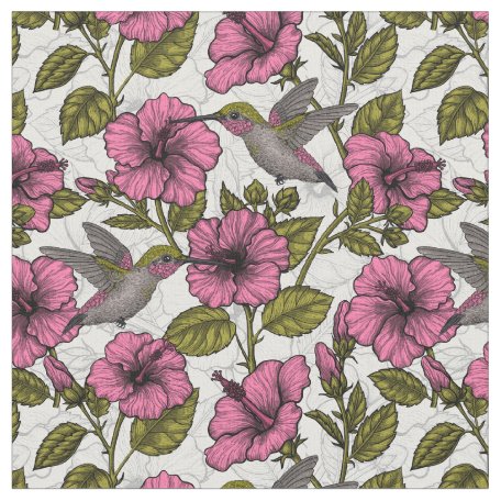 Tropical Hummingbird Fabric | Zazzle