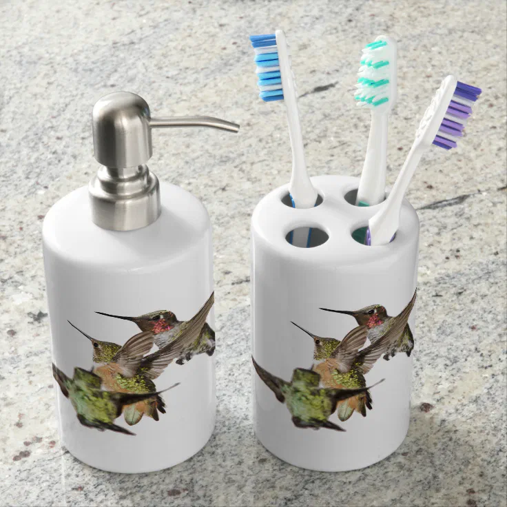 Hummingbirds bathroom set | Zazzle