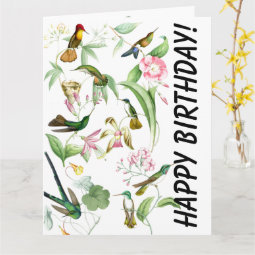 Hummingbirds Birthday Big Greeting Card | Zazzle