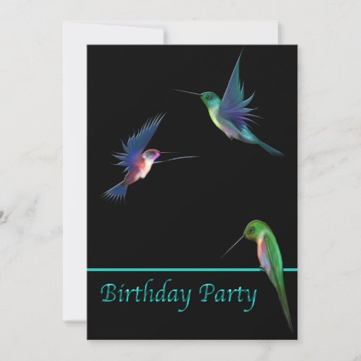 Hummingbirds Birthday Party Invitation | Zazzle