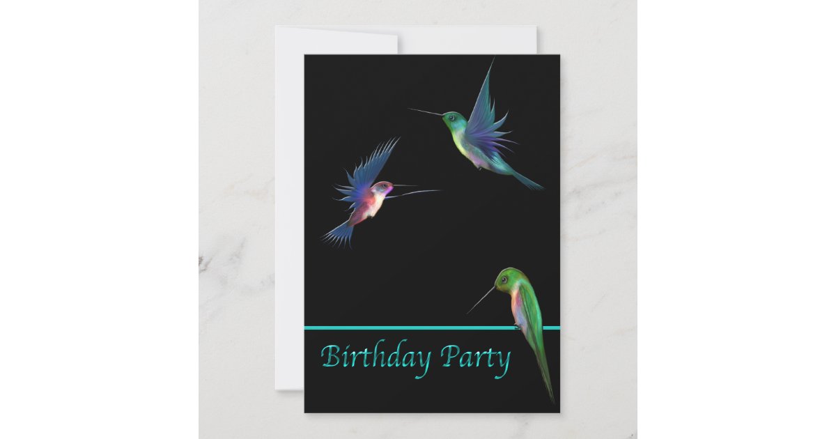 Hummingbirds Birthday Party Invitation | Zazzle