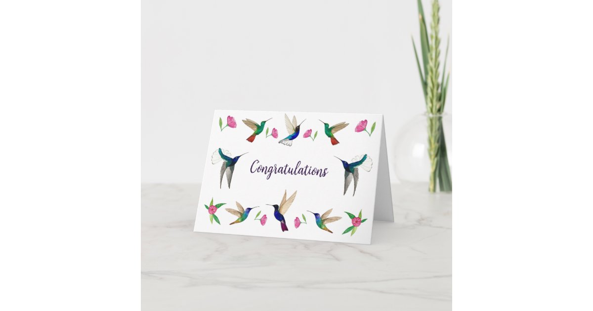 Hummingbirds Congratulations Card | Zazzle