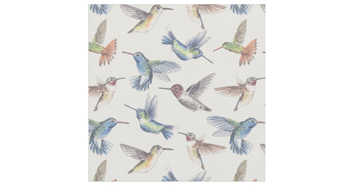 Hummingbirds Fabric | Zazzle