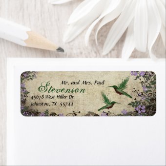 Hummingbirds Return Address Label | Zazzle