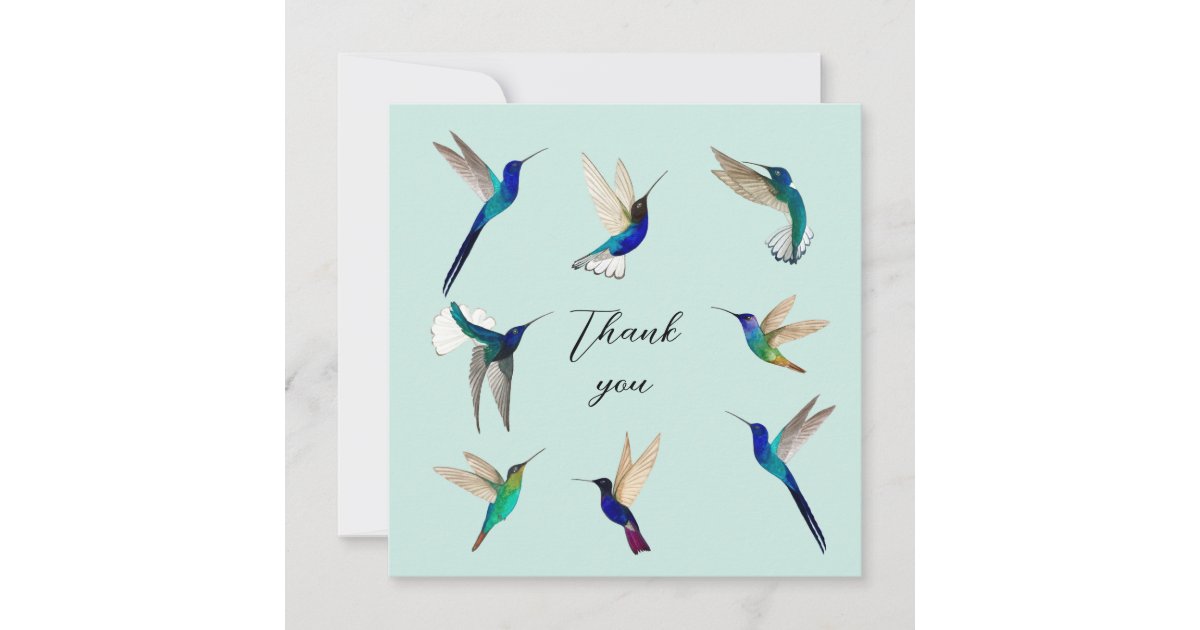 Hummingbirds thank you card | Zazzle