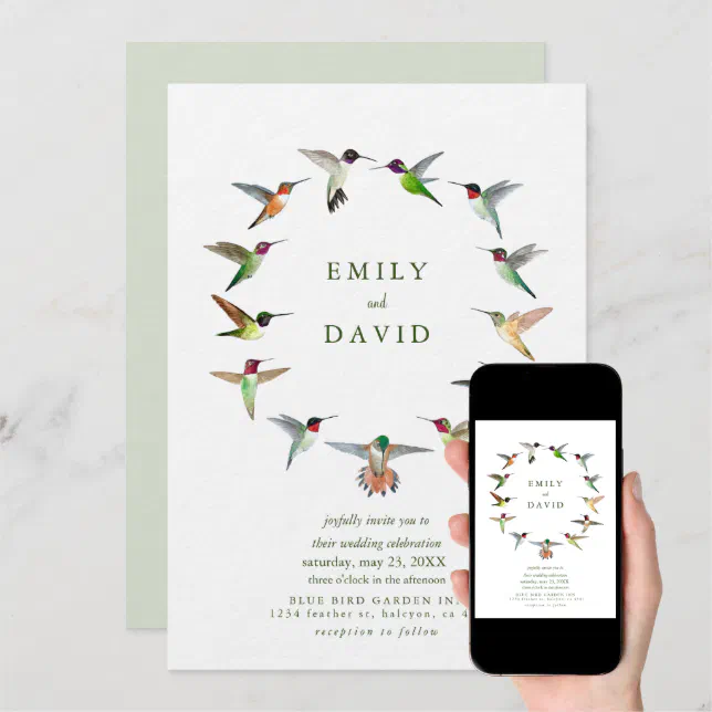 Hummingbirds Wedding Invitation | Zazzle