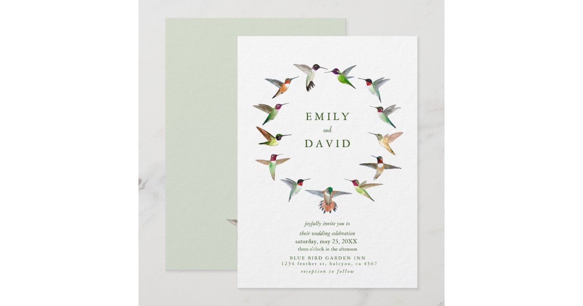 Hummingbirds Wedding Invitation | Zazzle