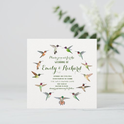 Hummingbirds Wedding Invitation | Zazzle